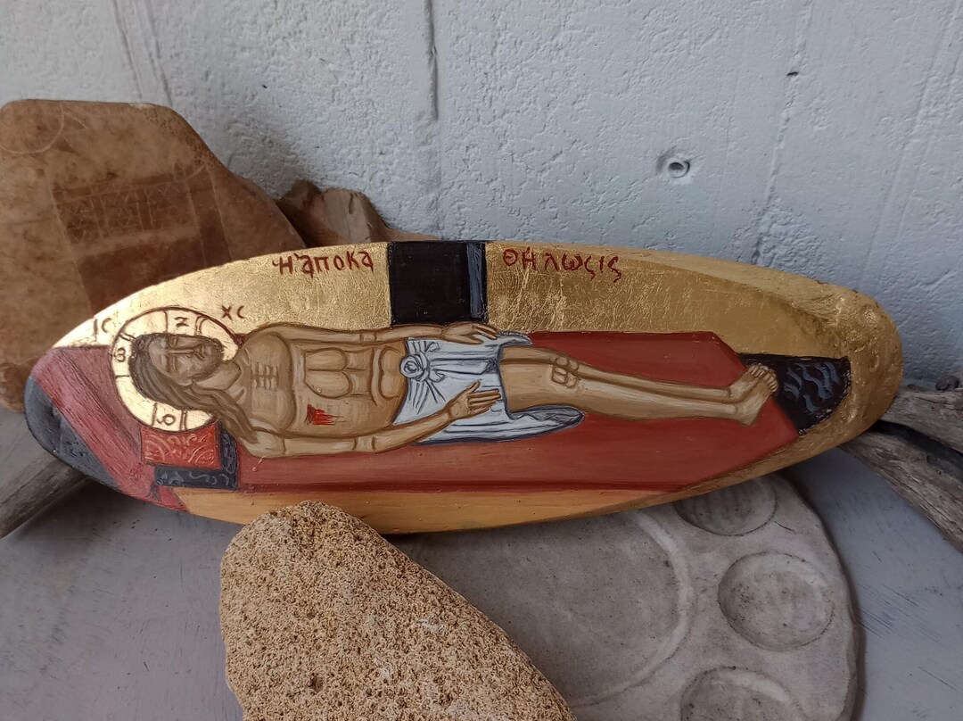 Hand Painted Lamentation of Christ Byzantine Icon Passion of Jesus ...