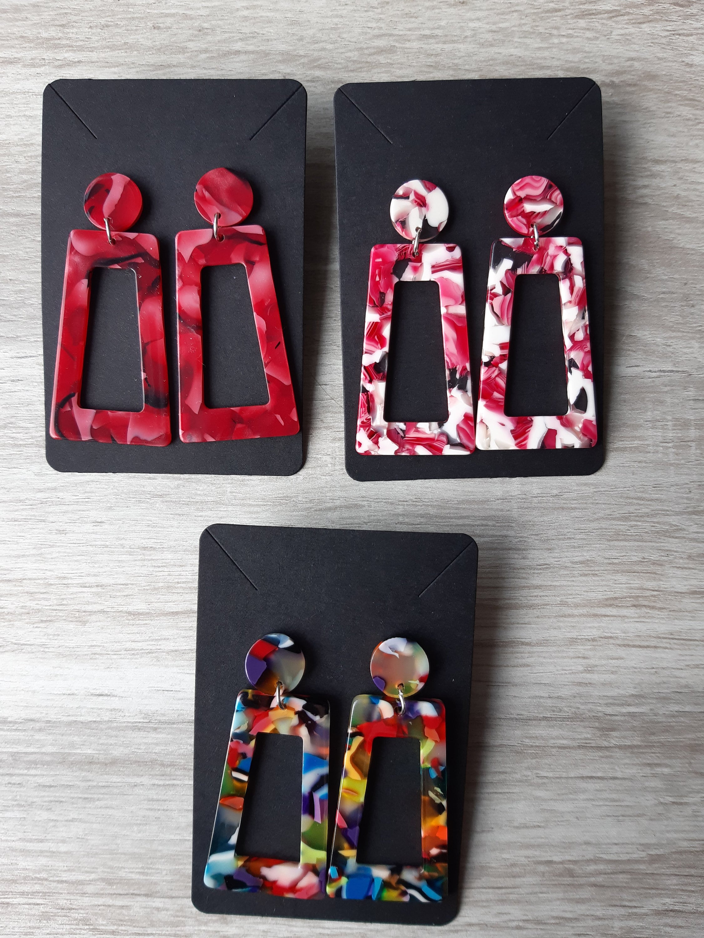 Colorful Geometric Long Earrings, Ladder Shape Acrylic Earrings ...