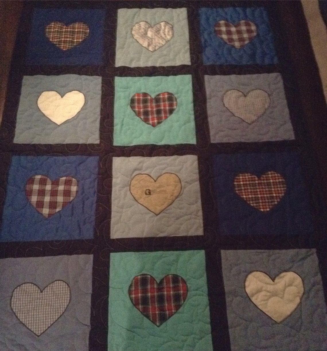 Heart Applique Memorial Quilt - Etsy