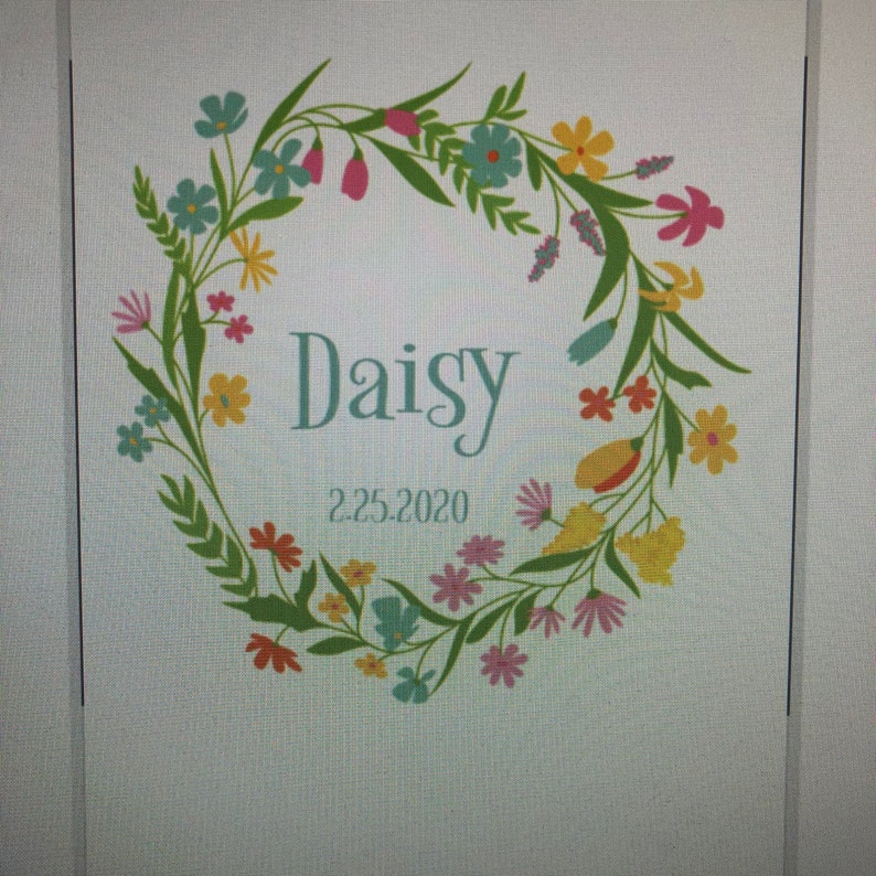 Baby Quilt With Personalized Name Whimsy Garden Wreath - Etsy