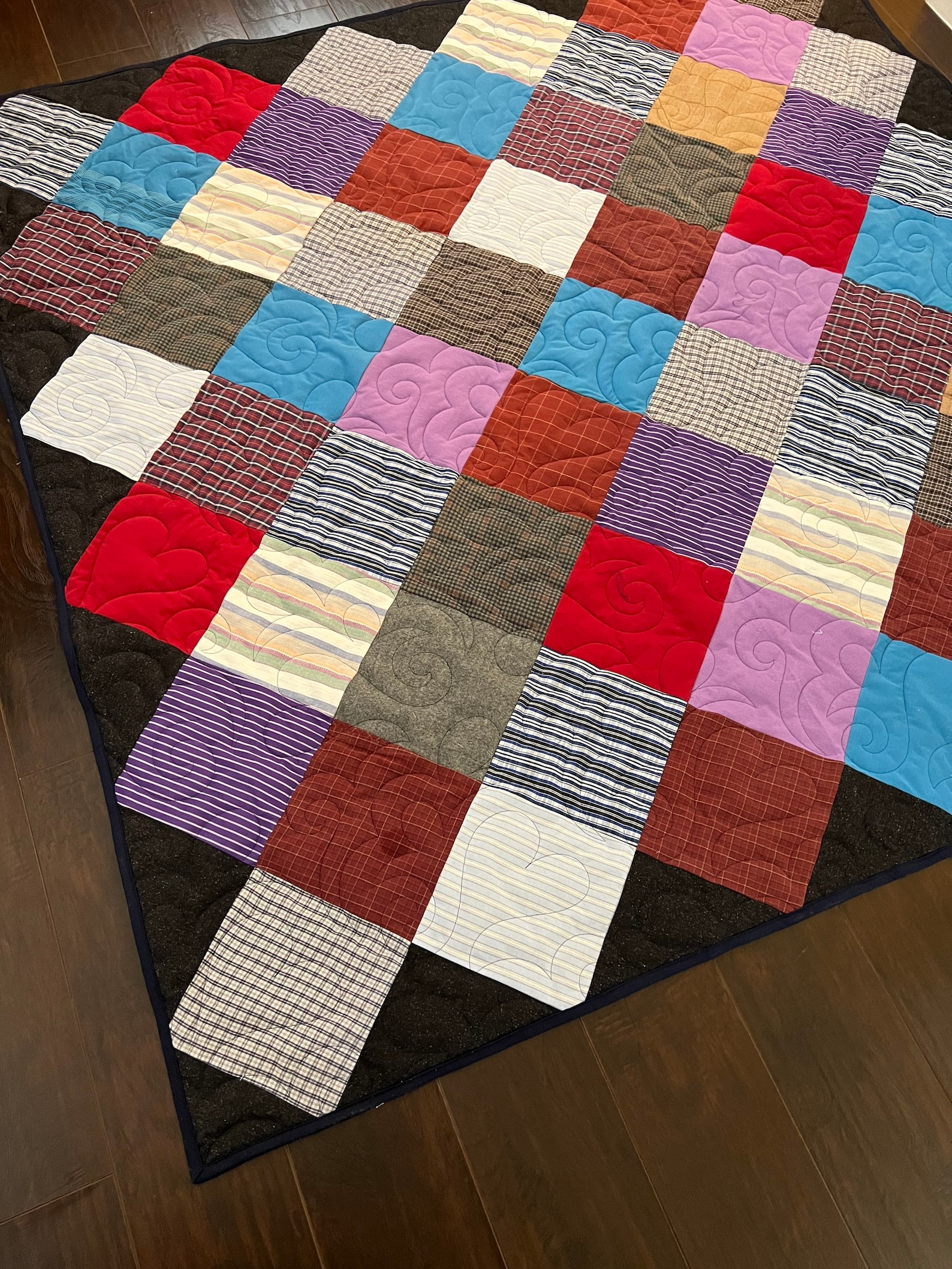 Custom Memorial Quilt / Memory Quilt On-point Squares - Etsy