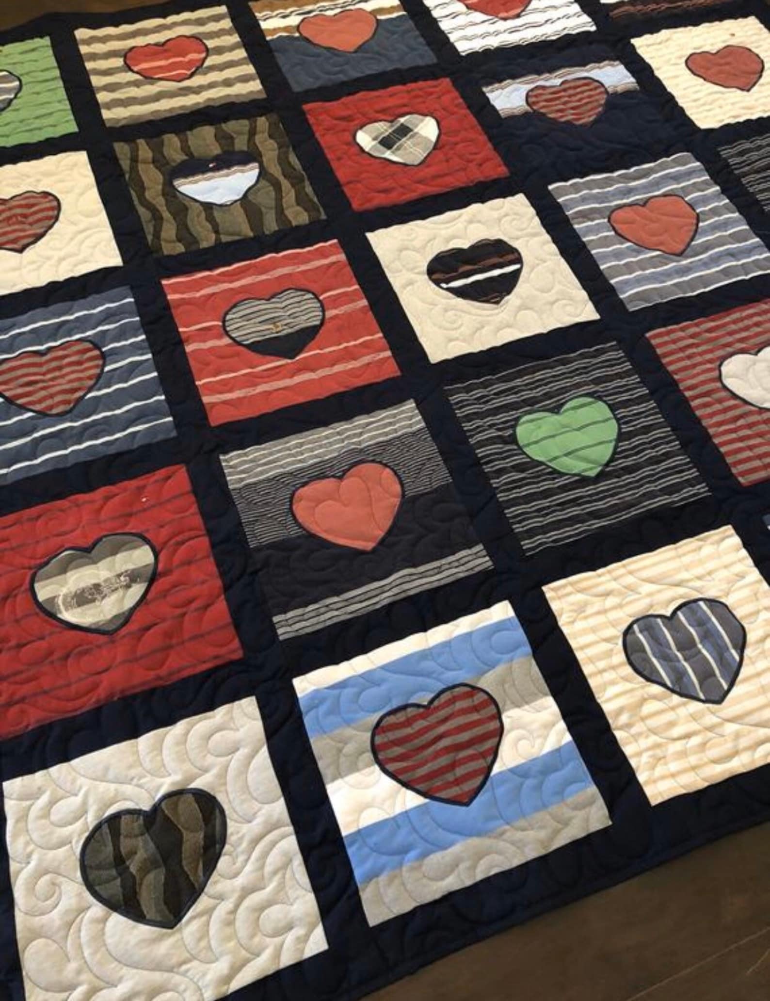 Heart Applique Memorial Quilt - Etsy