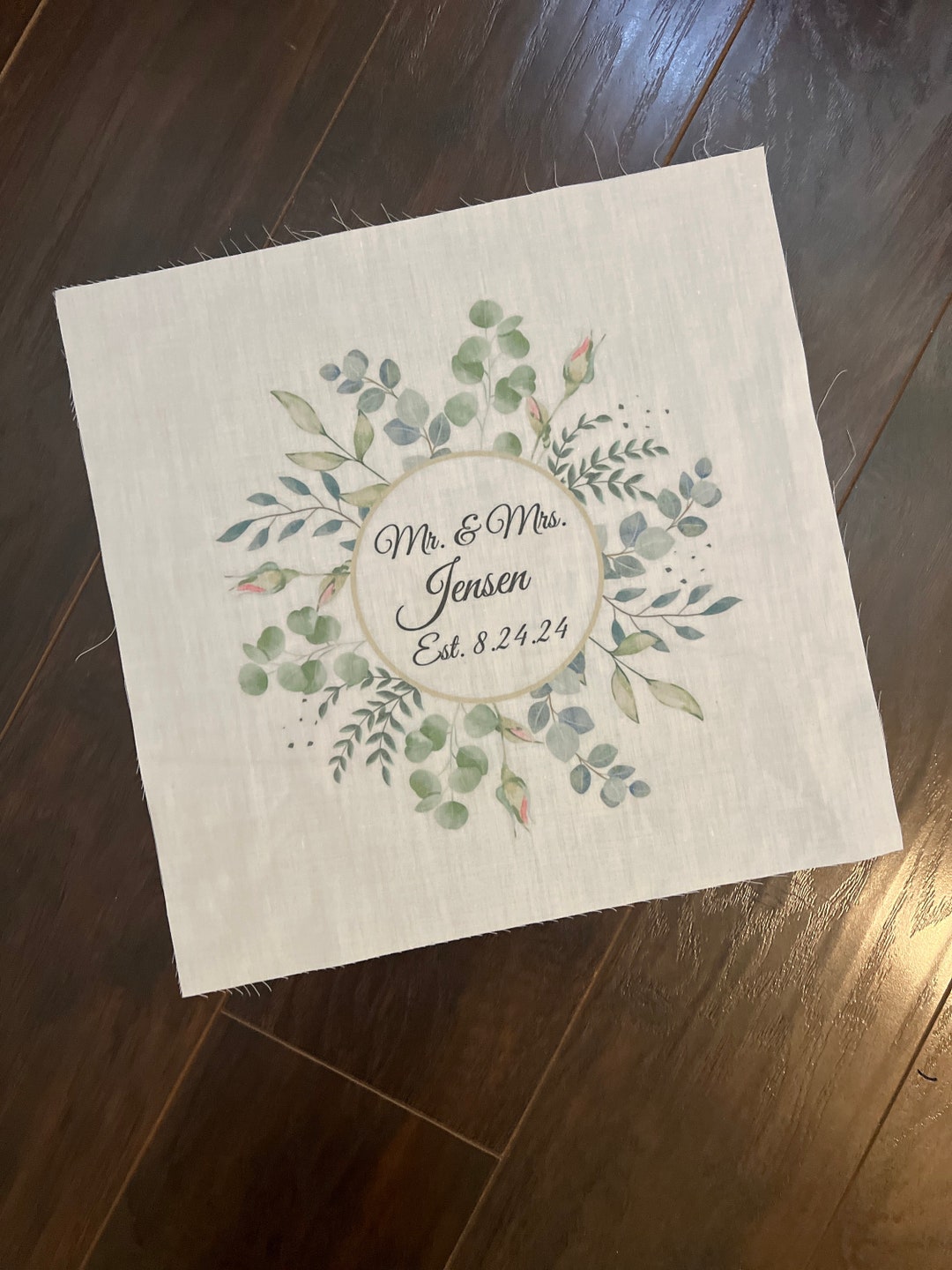 Custom Digital Printed Quilt Block With Name and Date, Great for ...