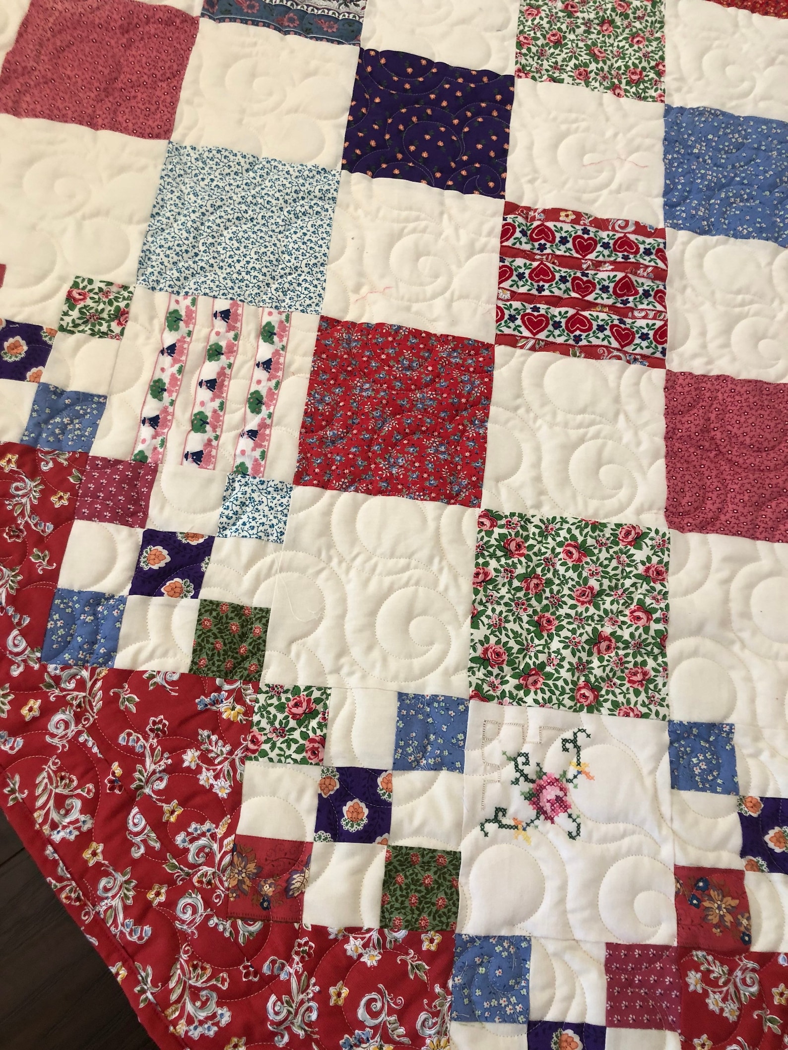 Memory Quilt With Custom Patchwork On-point Blocks - Etsy