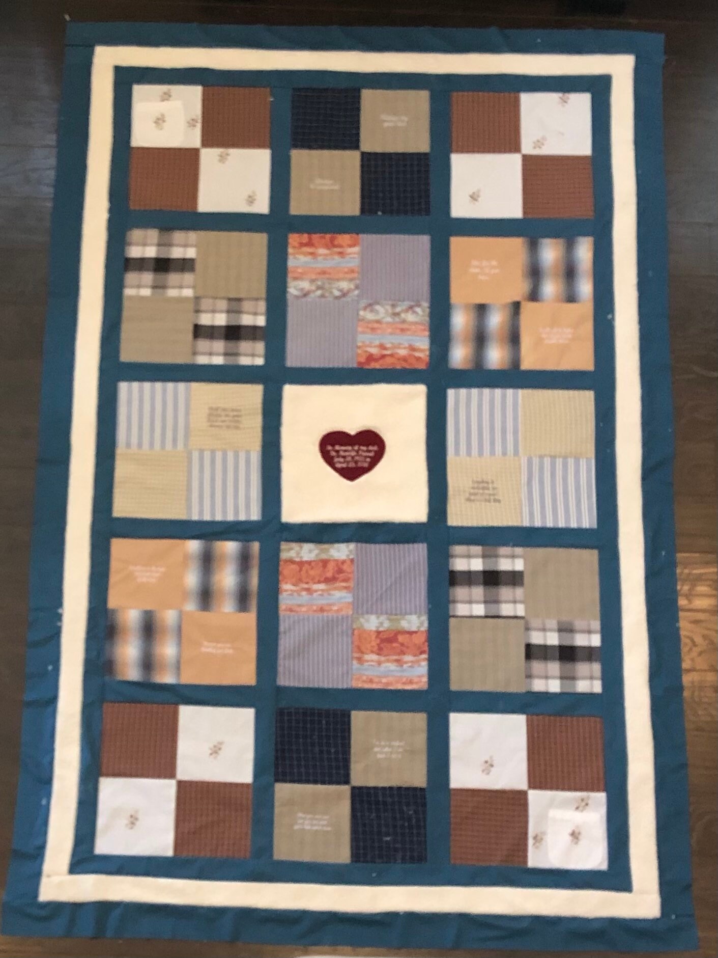 Memorial Patchwork Quilt With Heart Applique - Etsy