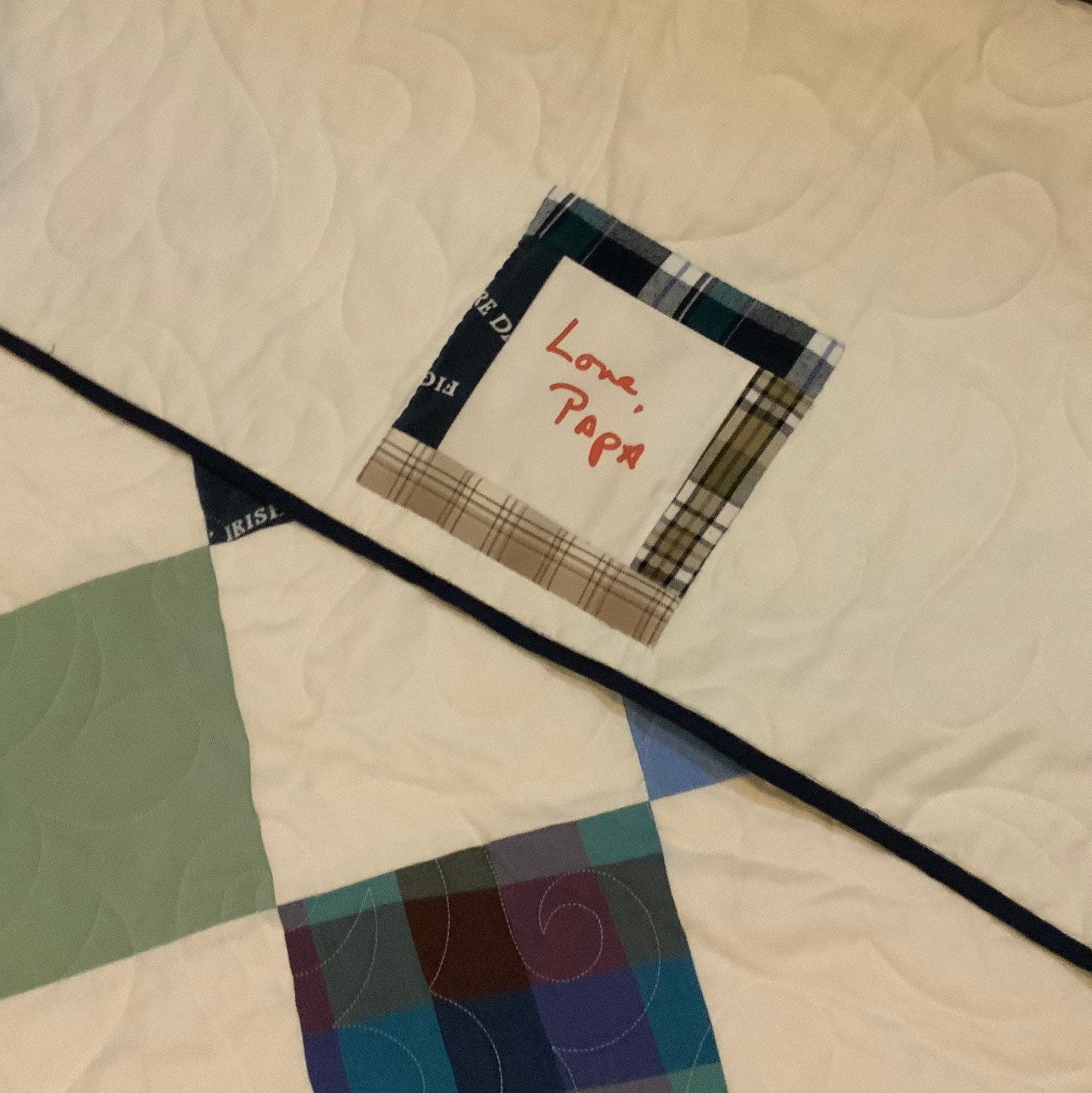 Personal Handwritten Note /signature Printed on Fabric for Quilters and ...