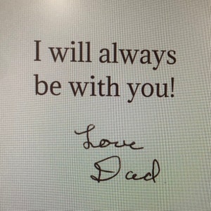 Personal Handwritten Note /signature Printed on Fabric for Quilters and ...