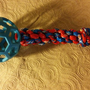 Interactive Med to Lg 4" Hollee Ball Tuff Weave Tug Toy. 20-24 Inch ...