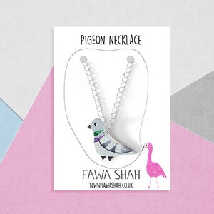 Pigeon Necklace Hand Painted Bird Necklace Spring Jewellery Wearable ...