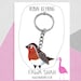 Robin Bird Keyring Handpainted Keychain Robin - Etsy