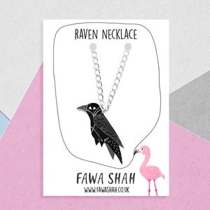 Raven Necklace | Hand Painted | Bird Necklace | Gothic | Jewellery ...