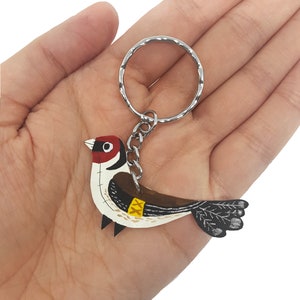 Goldfinch Bird Keyring Handpainted Keychain - Etsy