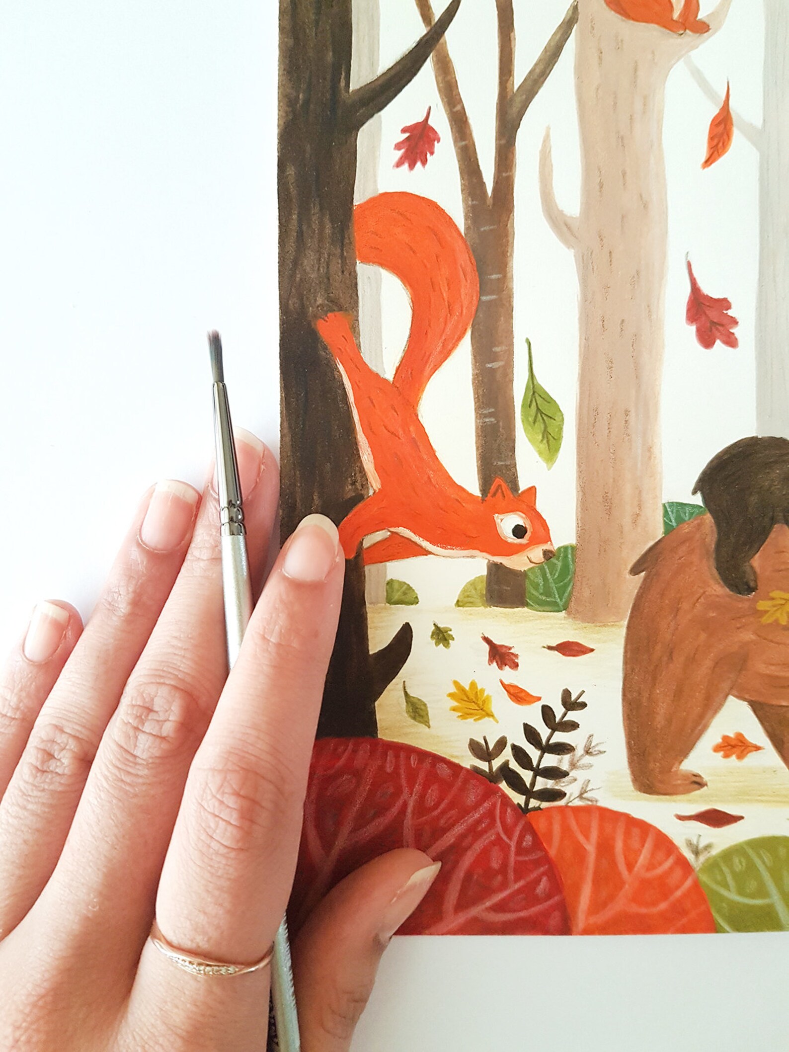 Bear Print Autumn Woodland Childrens Wall Art Nursery | Etsy UK