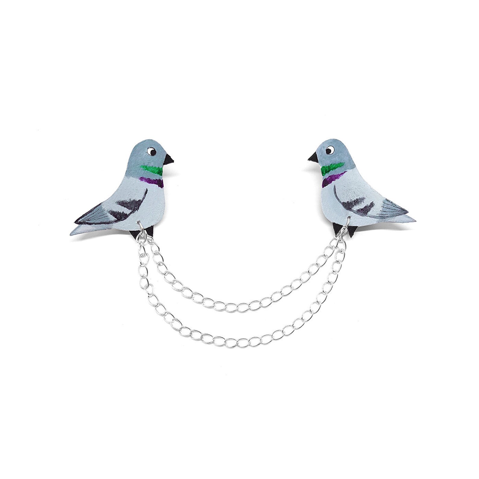 Pigeon Collar Clip Chain | Hand Painted | Jewellery | Jewelry | Collar ...