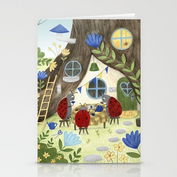 Ladybird Card | Blank Card | Tea Lovers | Insect Card | Greeting Card ...