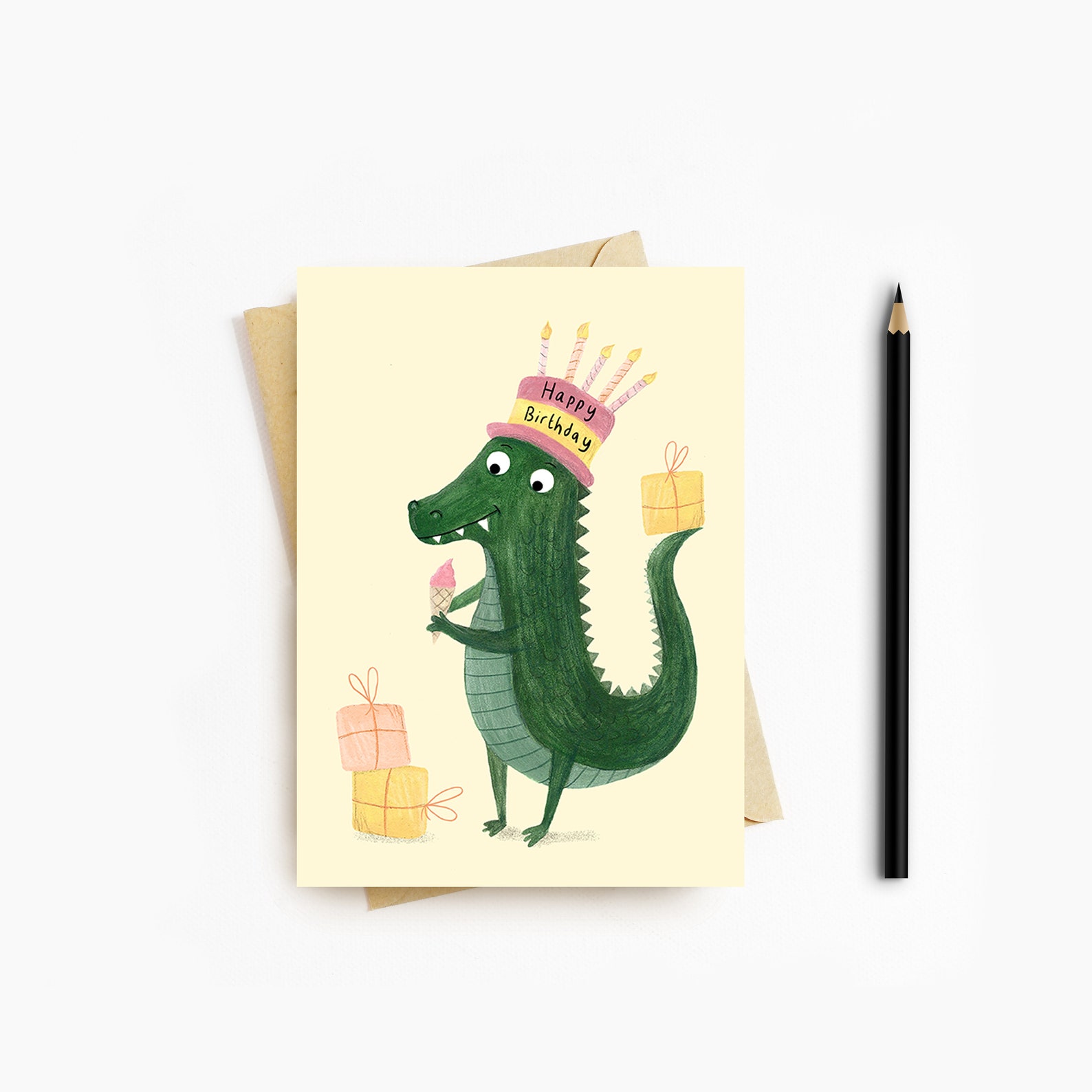 Crocodile Card | Birthday Card | Blank Card | Alligator Card | Animal ...