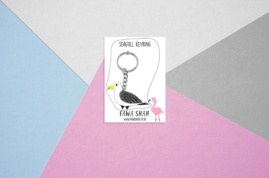 Seagull Keyring | Handpainted | Keychain - Etsy