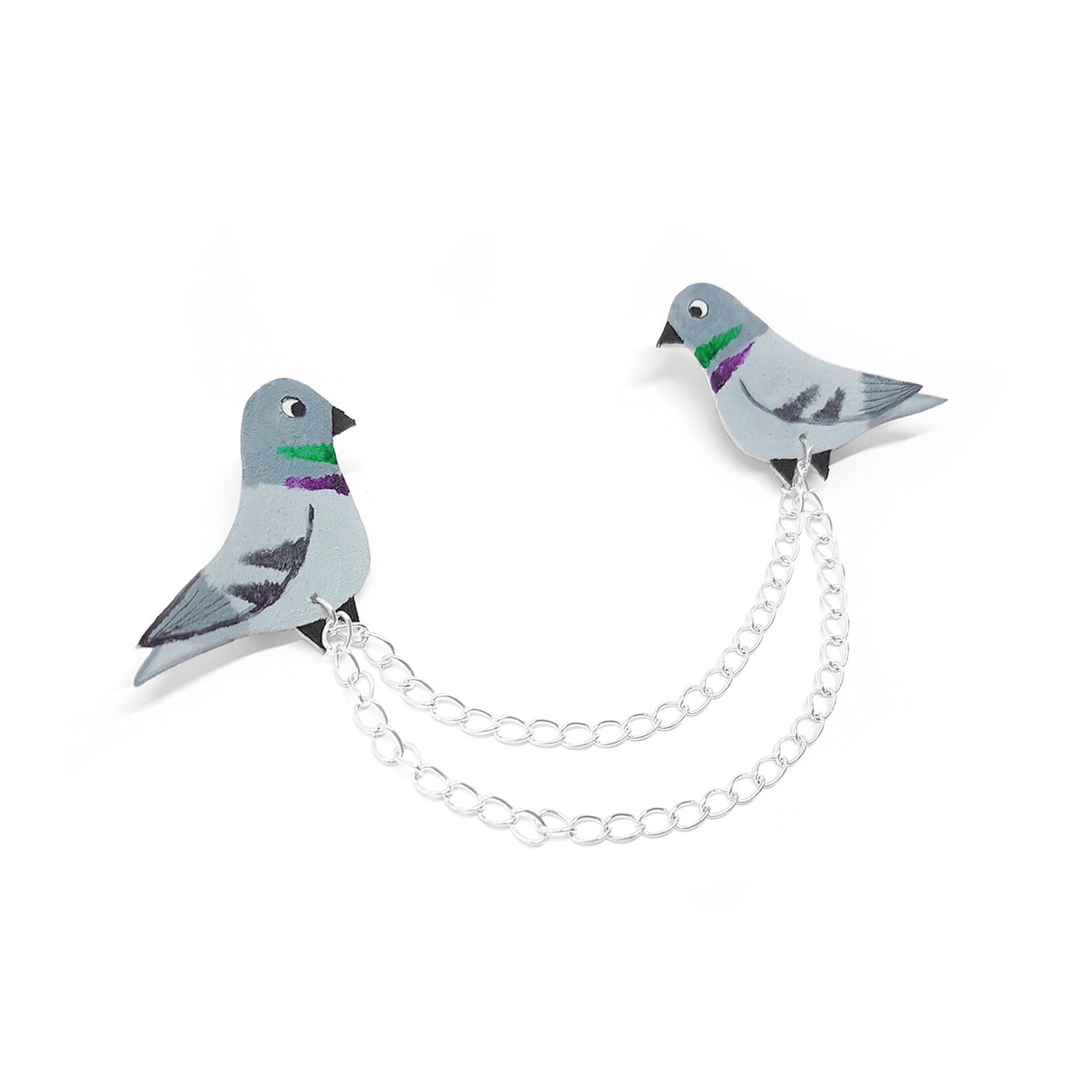 Pigeon Collar Clip Chain | Hand Painted | Jewellery | Jewelry | Collar ...