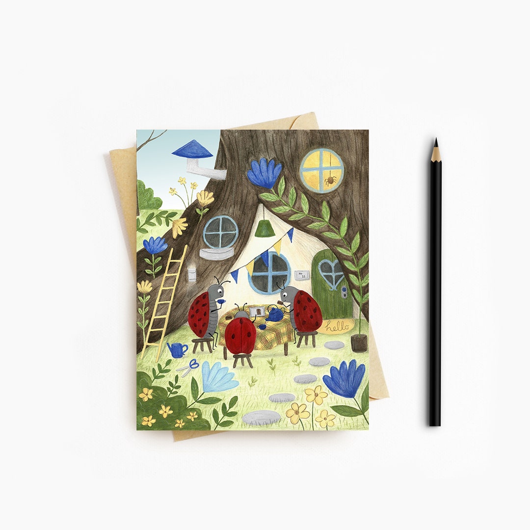 Ladybird Card | Blank Card | Tea Lovers | Insect Card | Greeting Card ...