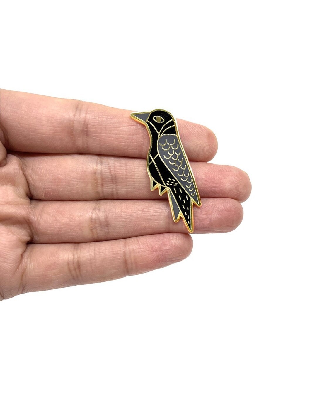 Raven Pin | Crow Pin | Badge | Brooch | Hard Enamel | Jewellery ...