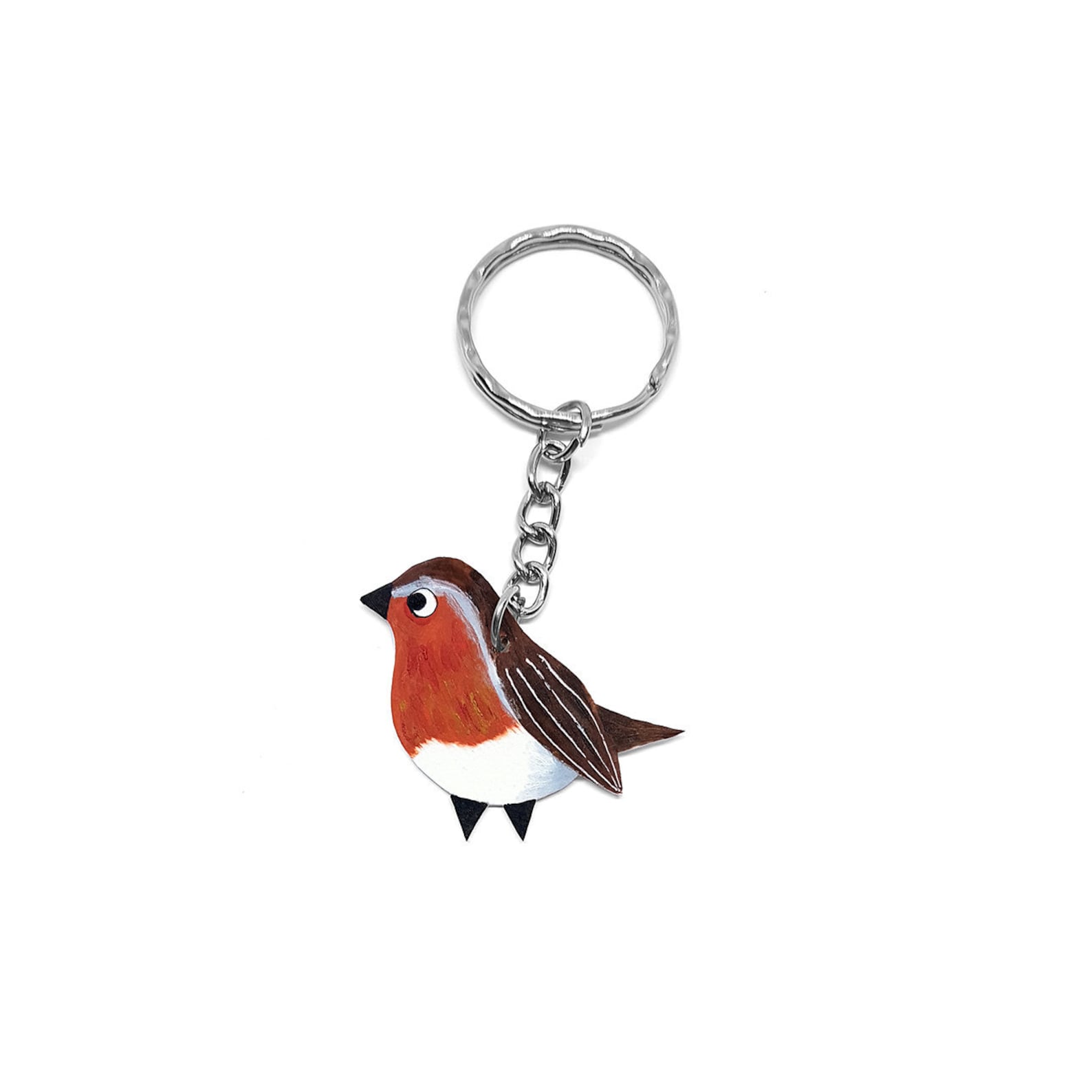 Robin Bird Keyring Handpainted Keychain Robin - Etsy