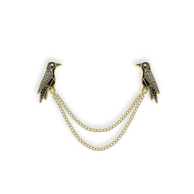 Raven Collar Chain Hard Enamel Pin Jewellery Jewelry - Etsy UK