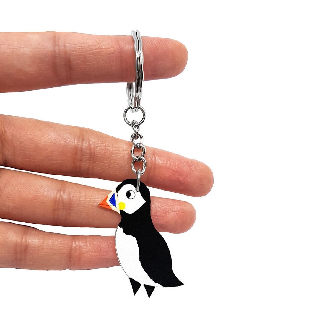 Puffin Bird Keyring | Handpainted | Keychain - Etsy