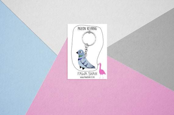 Pigeon Bird Keyring Handpainted Keychain - Etsy UK