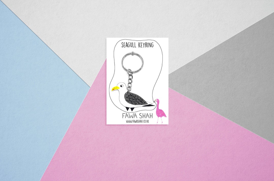 Seagull Keyring Handpainted Keychain - Etsy
