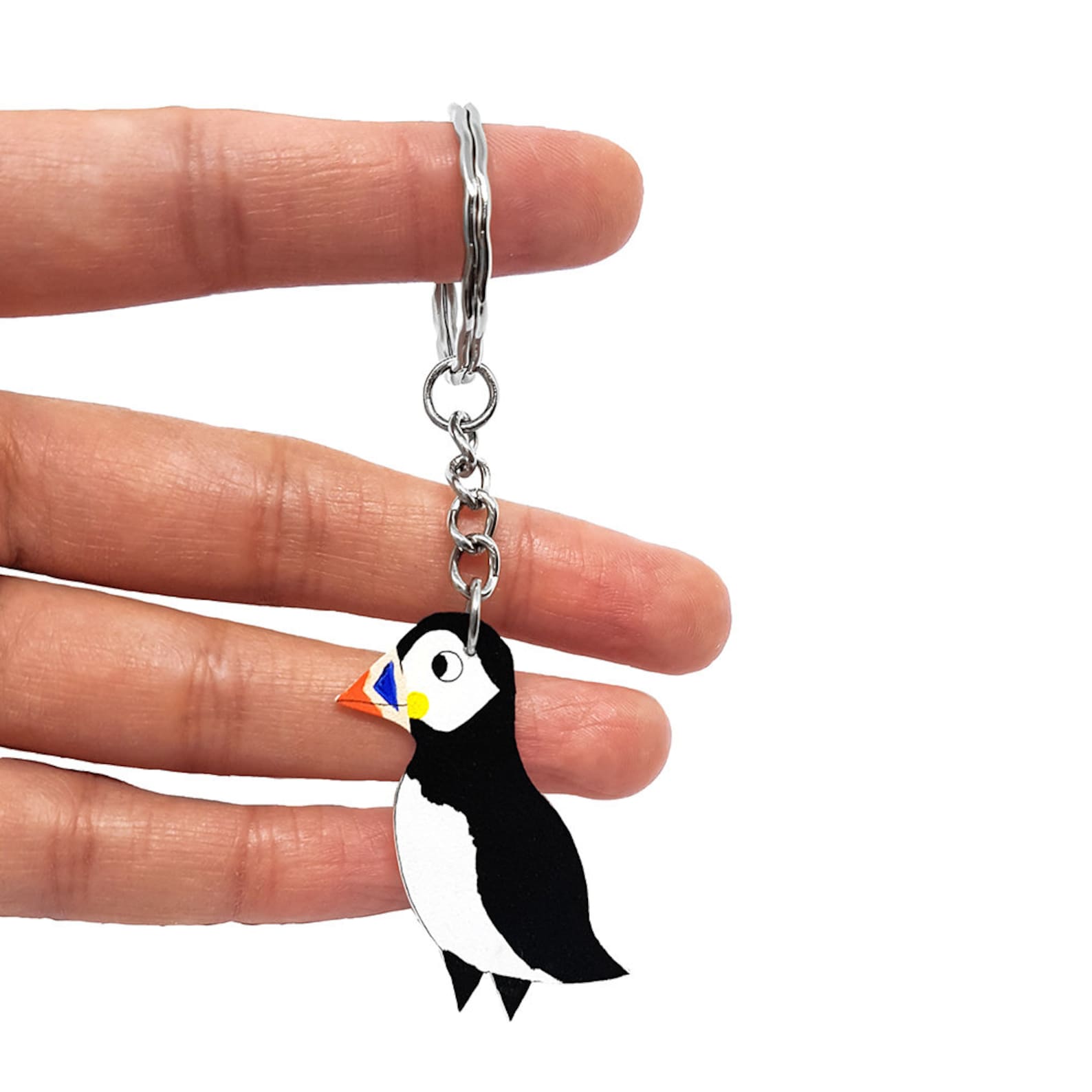 Puffin Bird Keyring Handpainted Keychain - Etsy