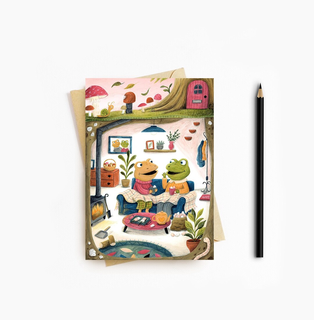 Frog and Toad Card | Blank Card | Greeting Card | Frog Lover | Hot ...