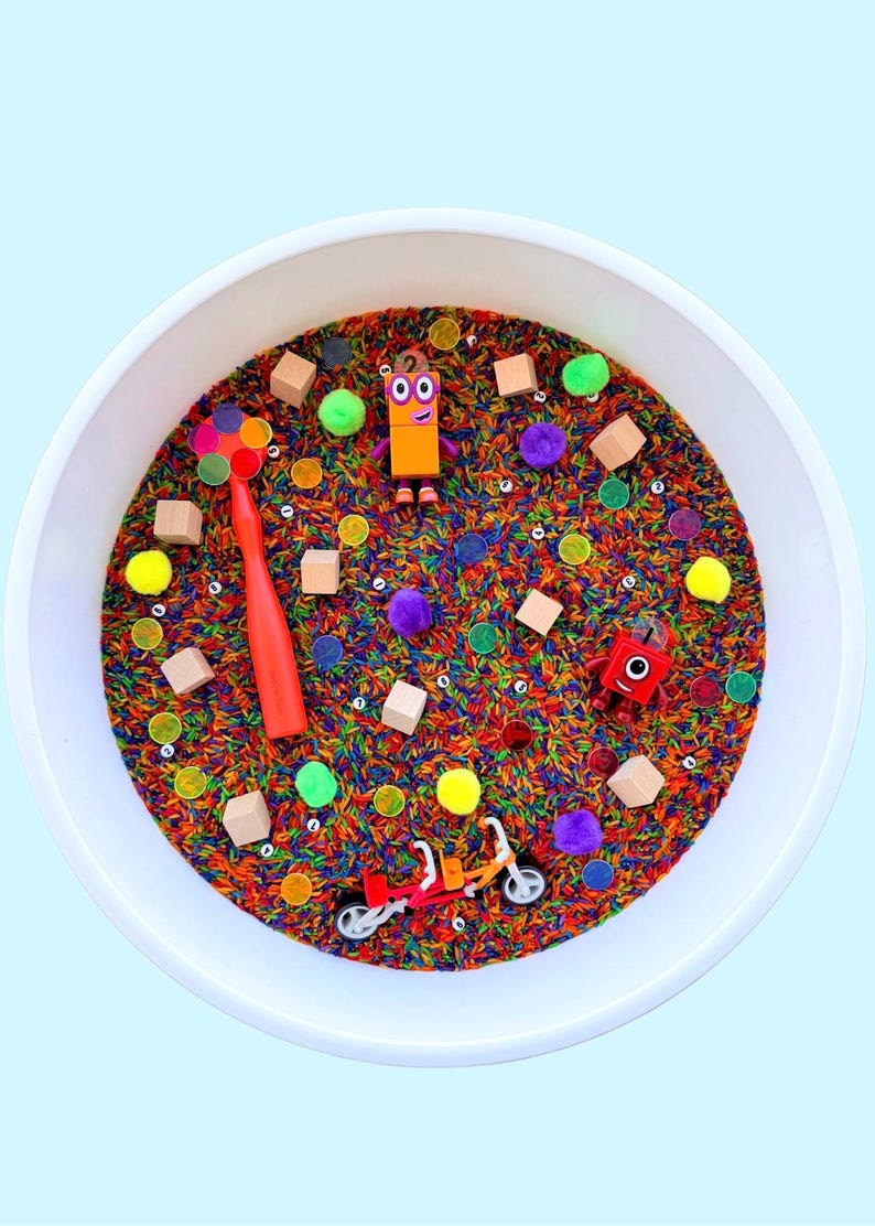 Number Sensory Bin, Sensory Kit, Numbers and Counting Toys - Etsy