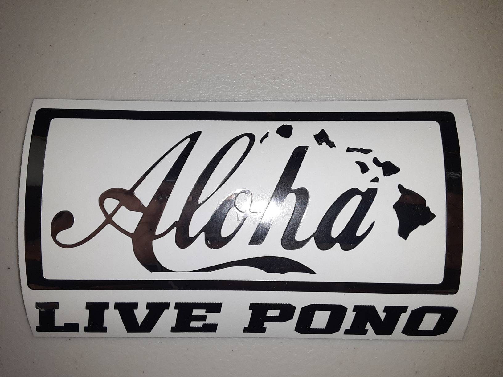 Chrome Aloha Live Pono Decal / Aloha Car Decal. Window Decal. Decal ...