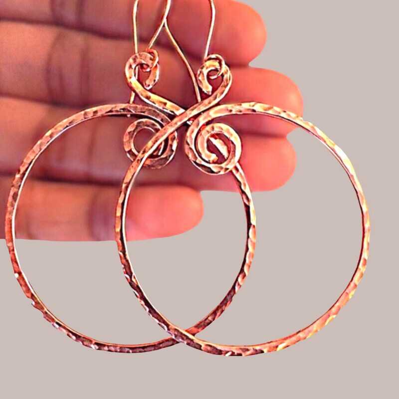 Copper Hoop Earrings - Etsy