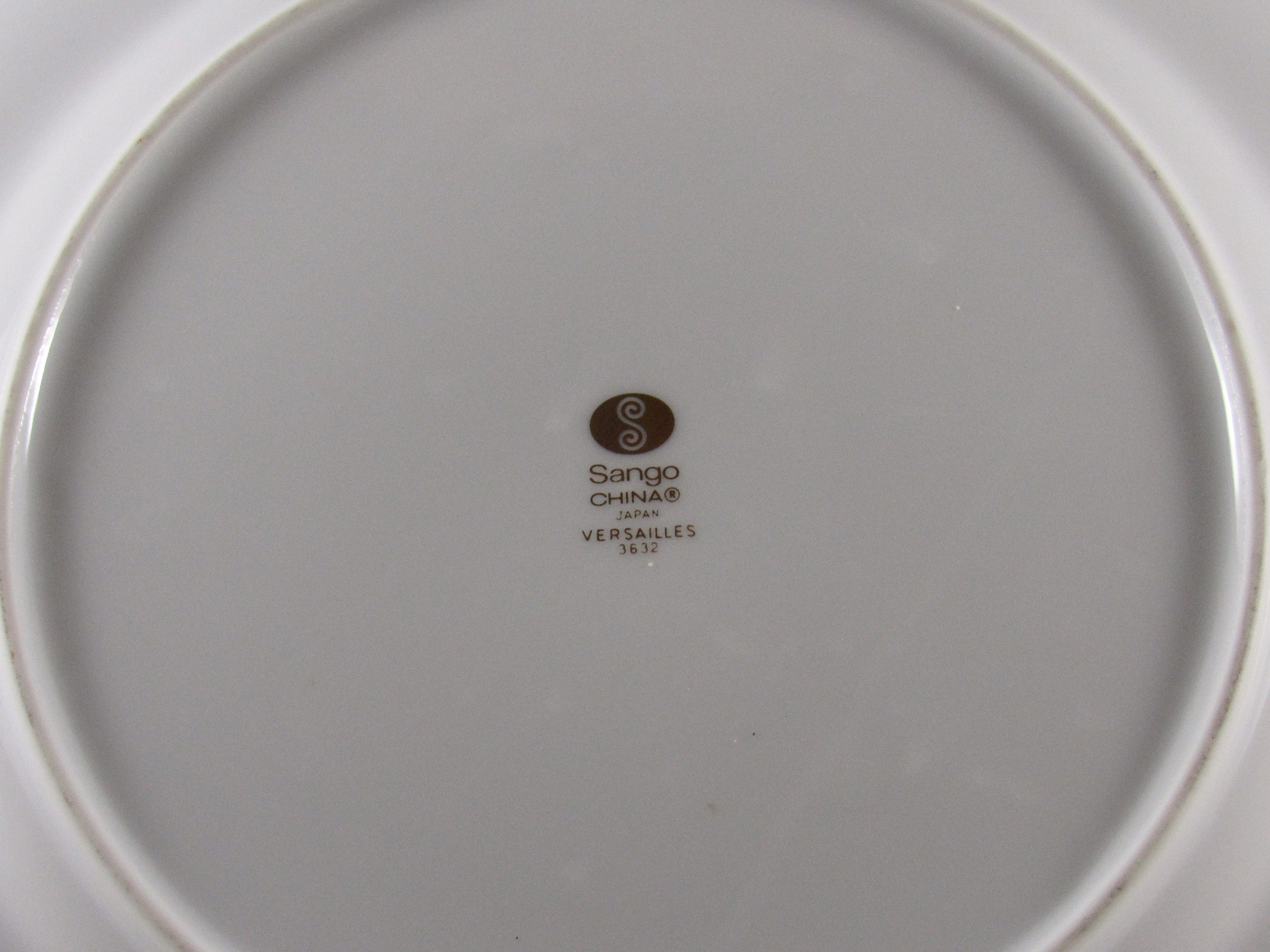 Vintage Sango China Versailles Dinner Plate Set: Gold Floral Green Rim ...