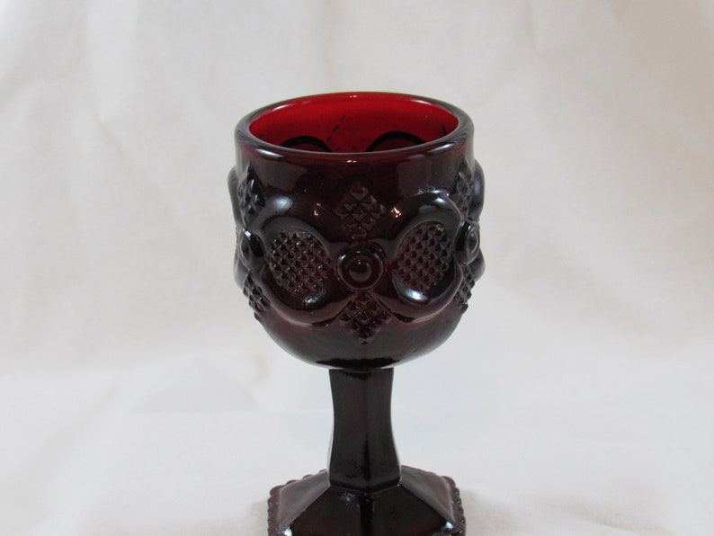 Vintage Avon Cape Cod Wine Glass Elegant Red Glass Stemware, Gift for ...