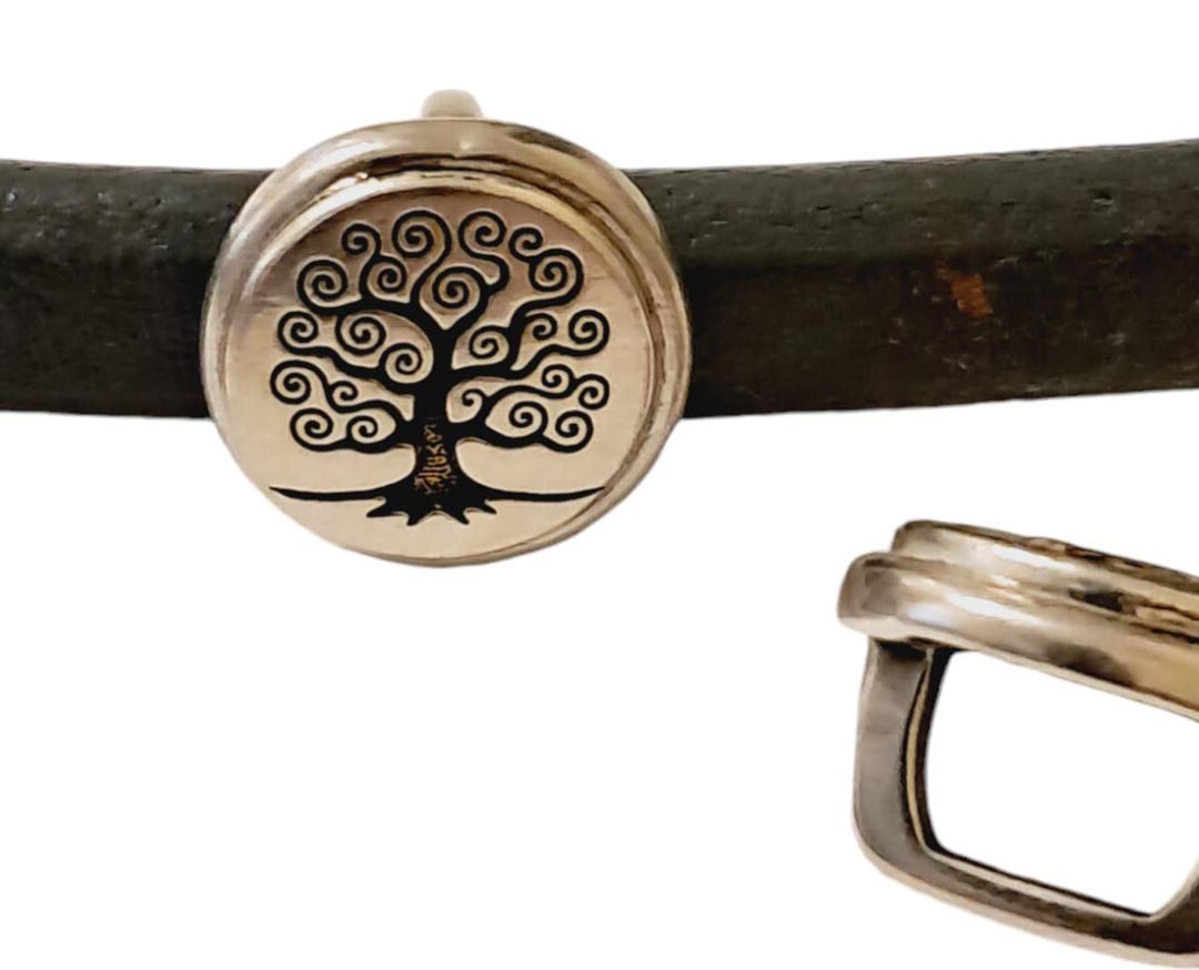 Licorice Slider, Silver Tree of Life Symbol Bead, Metal Licorice ...