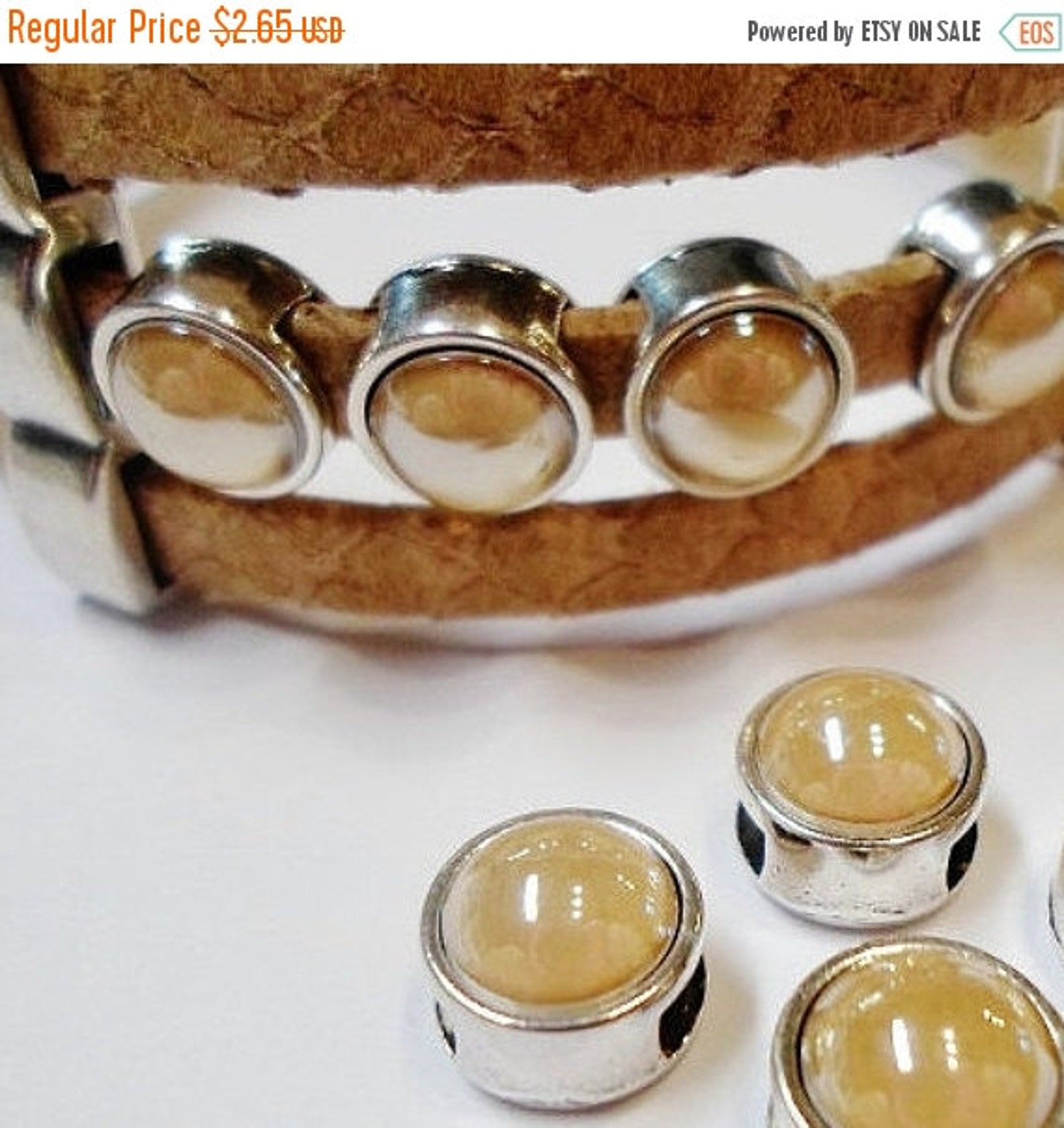 2 5mm Flat Sliders Swarovski Golden Shadow Pearl Sliders for - Etsy