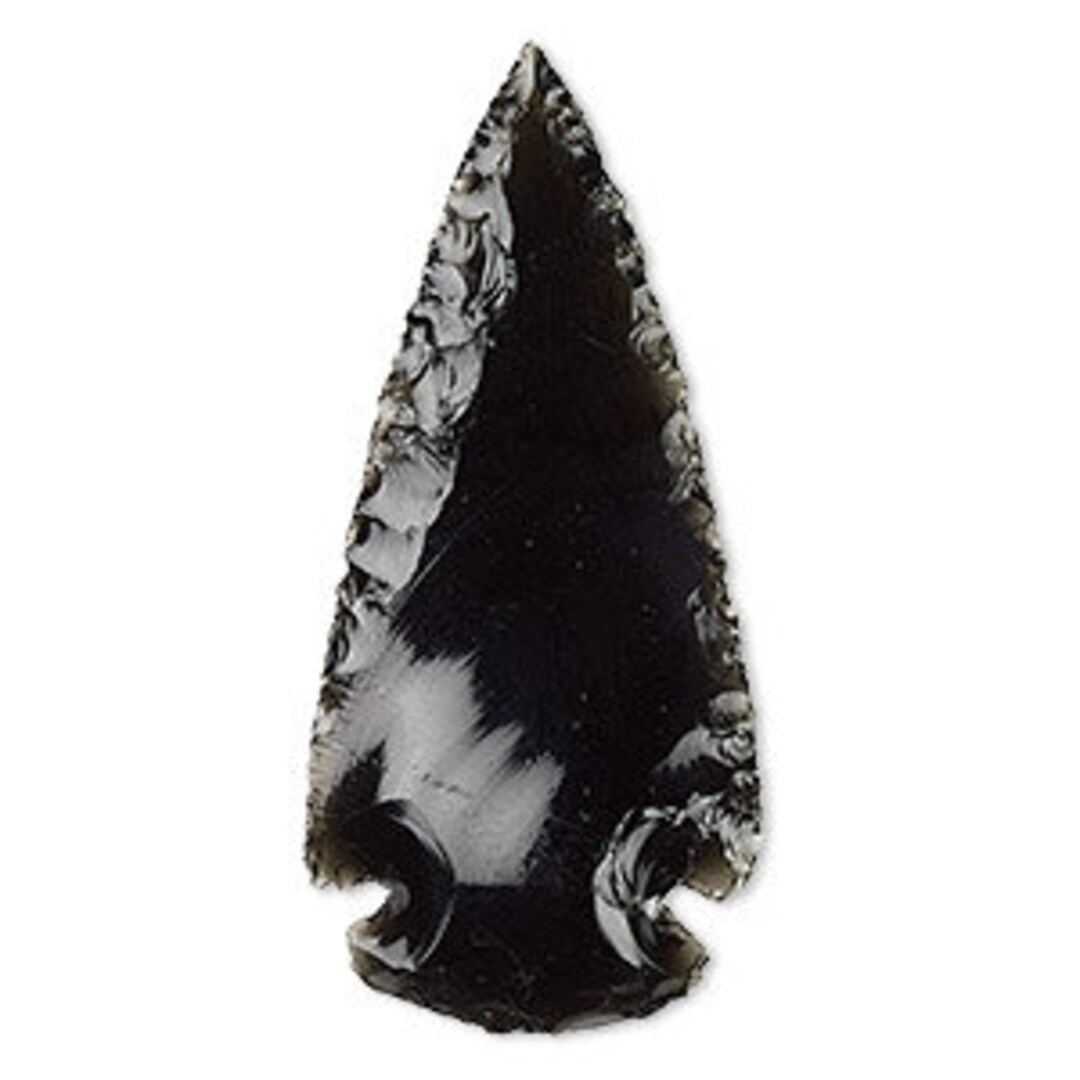 Arrow Focal, Black Obsidian (natural), Opaque to Semitransparent ...