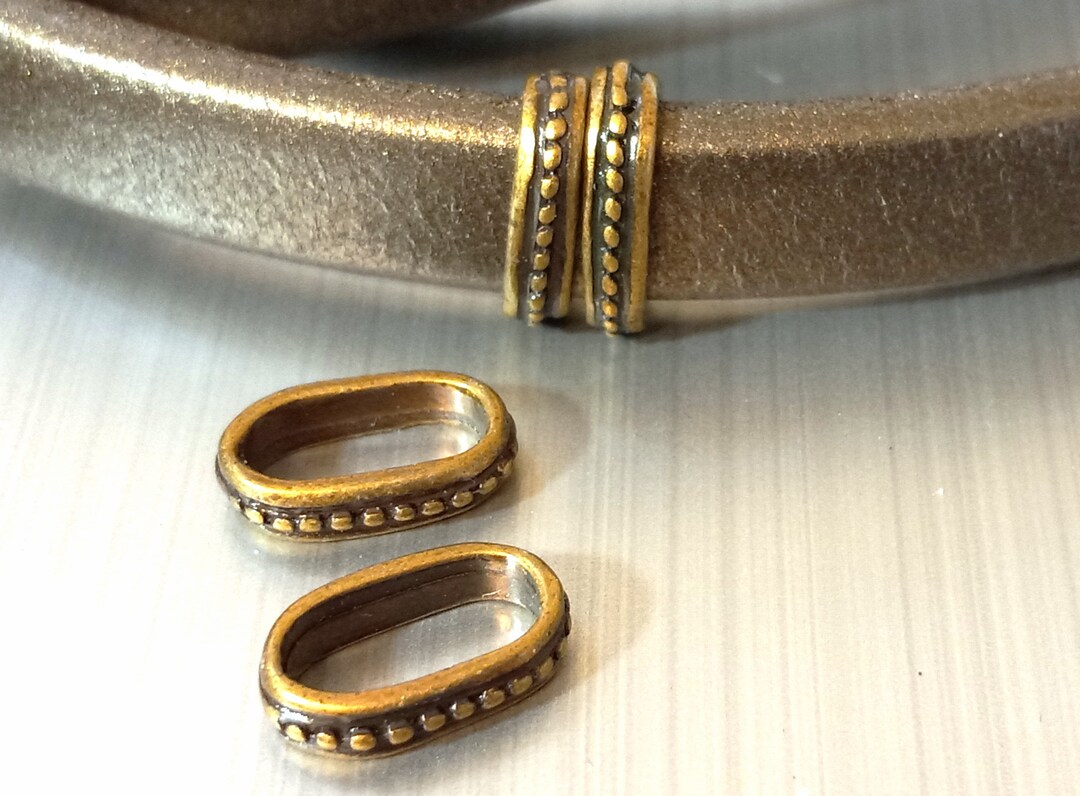 Small Dot Sliders, Antique Brass, Half Round, 4.5mm Regaliz, 4.5mm ...
