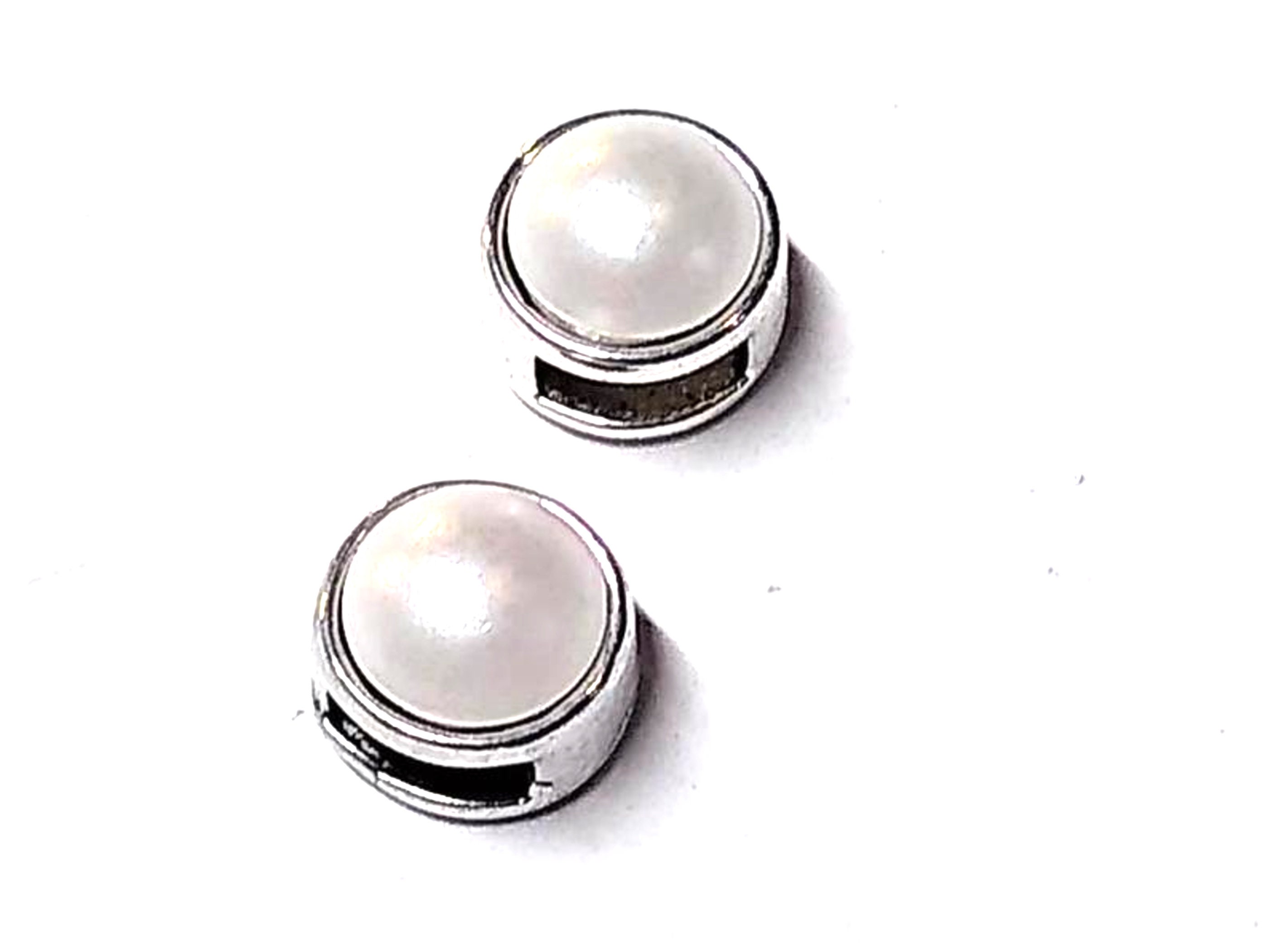 2 5mm Flat Sliders Swarovski Nacre White Pearl Sliders for - Etsy UK