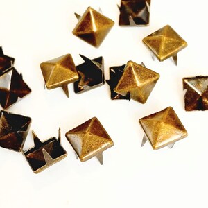 50pc Brass 8mm Pyramid Prong Studs. DIY Hardware for Leather Crafts ...