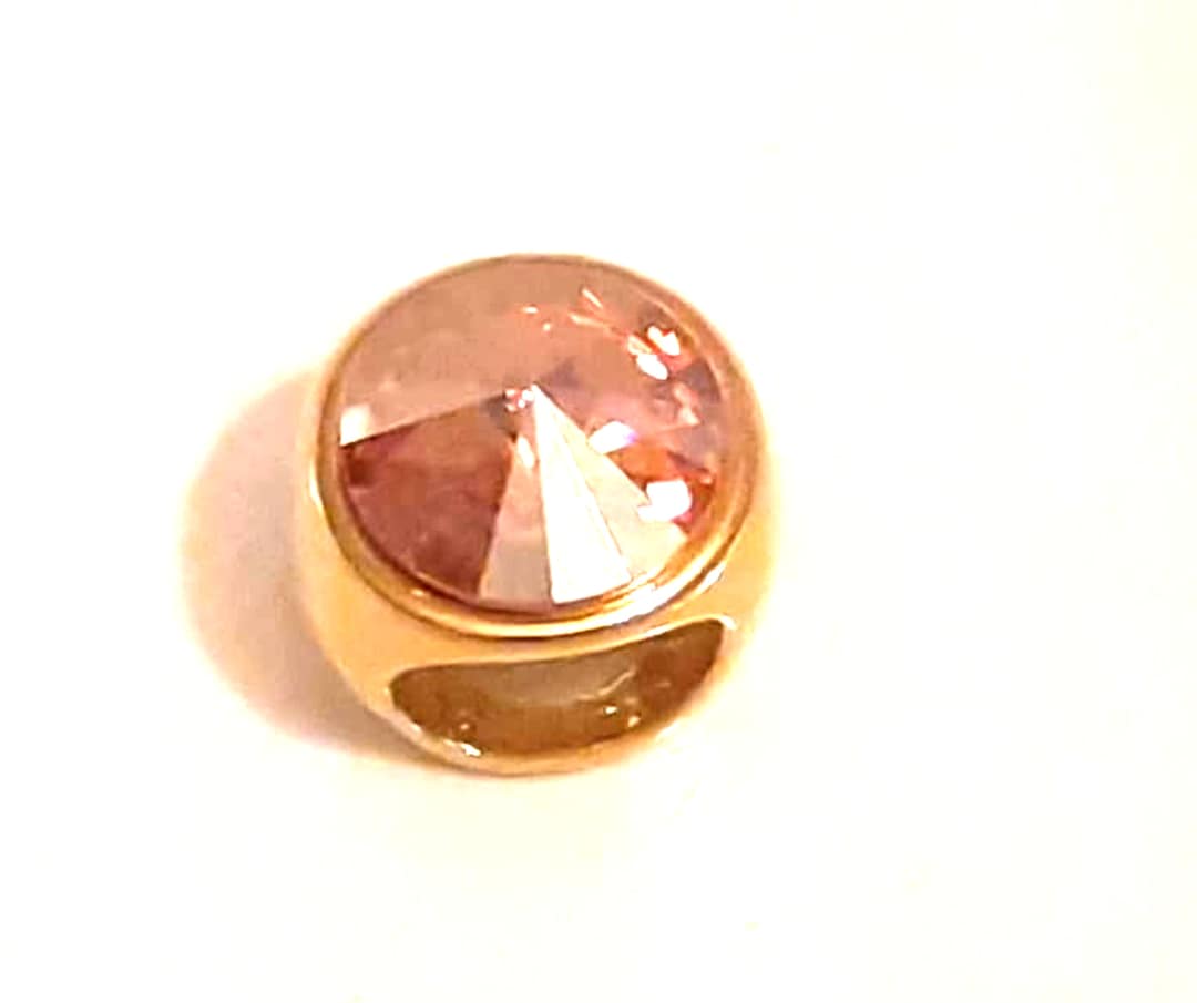 Gold Plated Slider Rose Golden Shadow Swarovski Crystal - Etsy