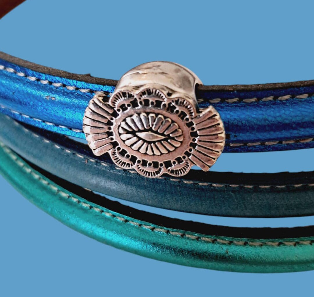 Licorice Slider, Silver Western Symbol Bead, Metal Licorice Leather ...