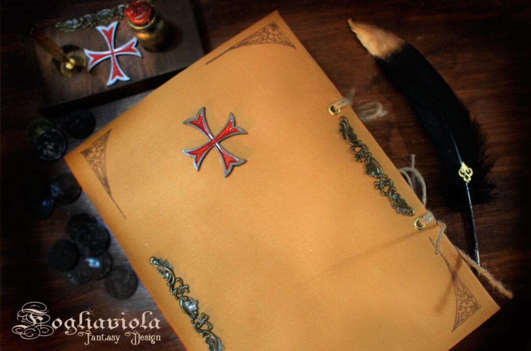 TEMPLAR KNIGHT BOOK Medieval Journal Cross Diary King Book Enchanted ...