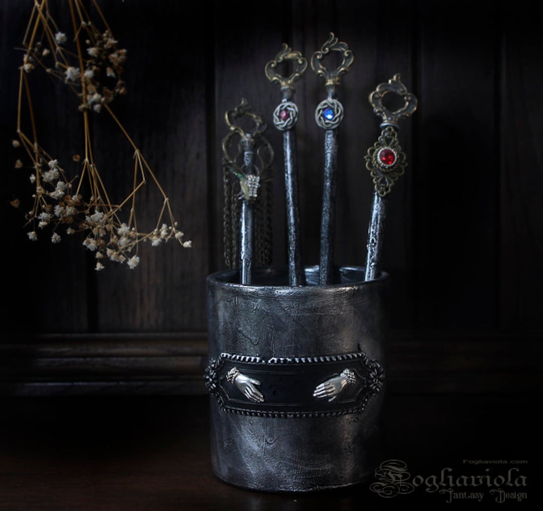 GOTHIC PEN HOLDER ENCHANTED VASE Witch Pencil Holder Fantasy Desk ...