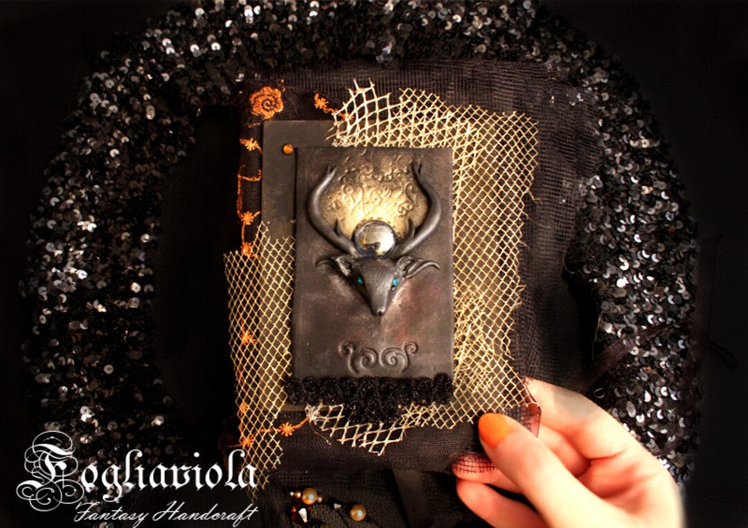 BLACK STAG GRIMOIRE Goth Book Wizard Journal Dark Deer Witch Diary ...