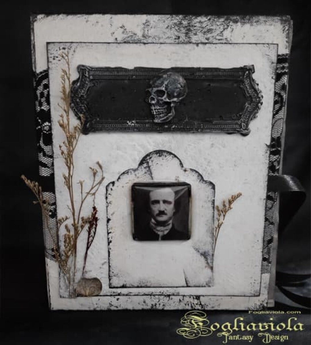 PERSONALIZED Edgar Allan Poe Gift GRAVEYEARD Macabre Journal BOOK Goth ...