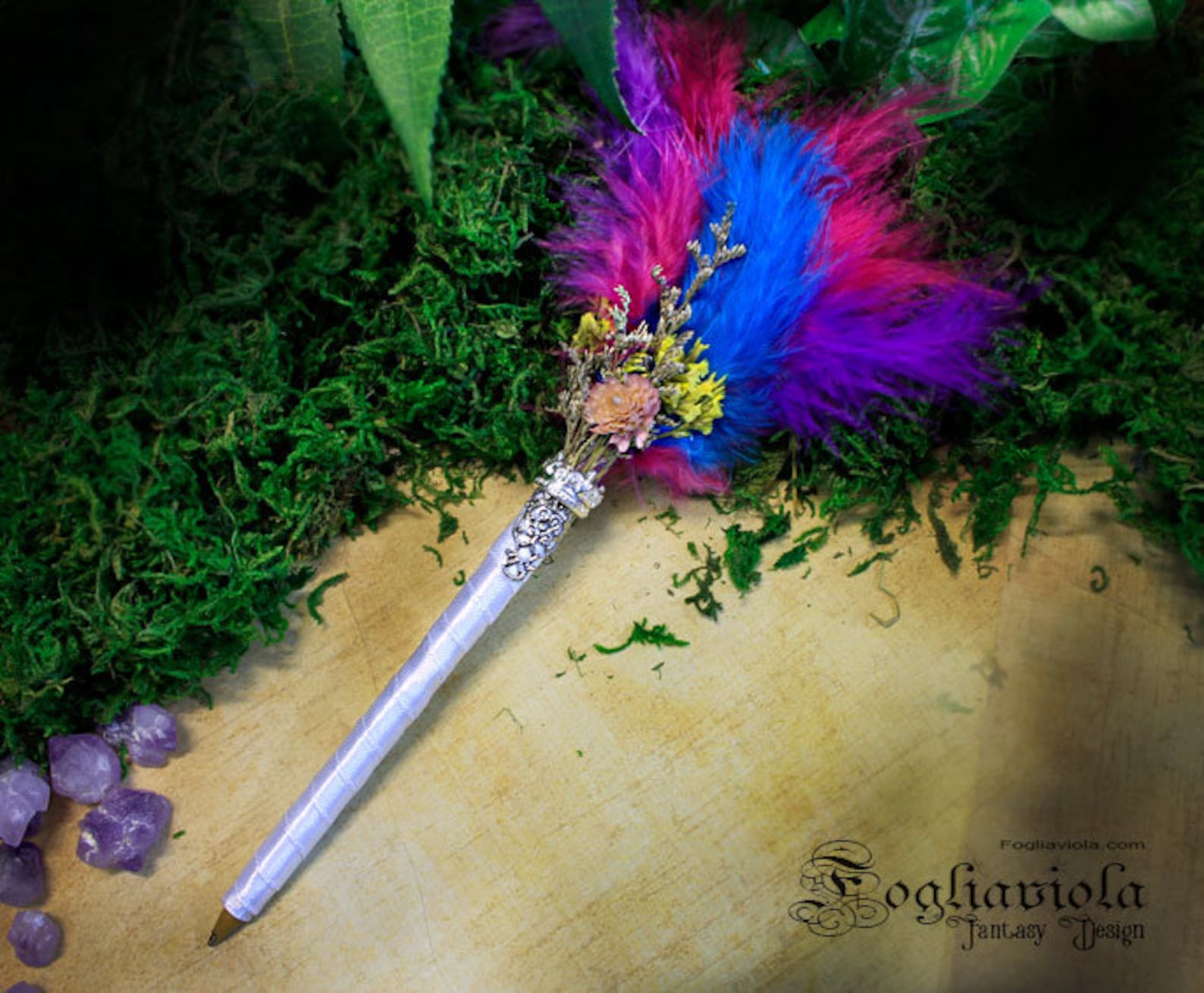 FAIRY PEN ENCHANTED quill desk 4 season pen wedding guestbook decor ...