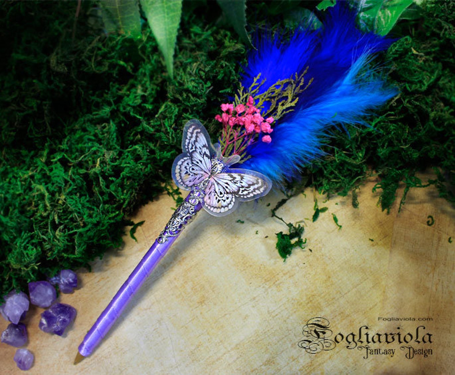 FAIRY PEN ENCHANTED Quill Desk 4 Season Pen Wedding Guestbook Decor ...